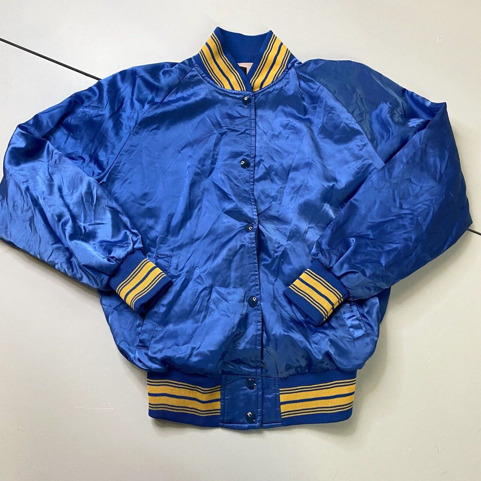 Coach Vintage 70s 80s Satin Coach Jacket Letterman Blank Blue Yellow ...
