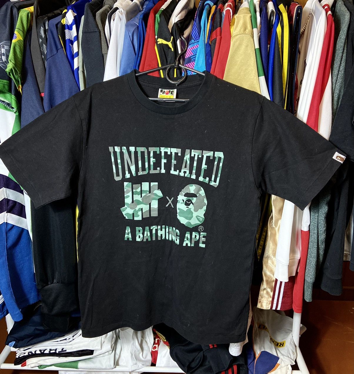 Bape UNDEFEATED X BAPE CAMO LOGO COTTON T-SHIRT MADE IN JAPAN | Grailed