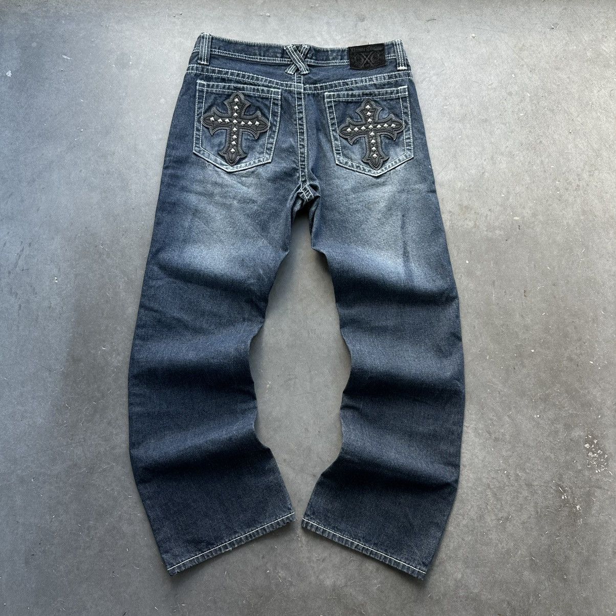 Vintage Crazy Vintage Y2K Cross Baggy Jeans Wide Leg Affliction Rare ...
