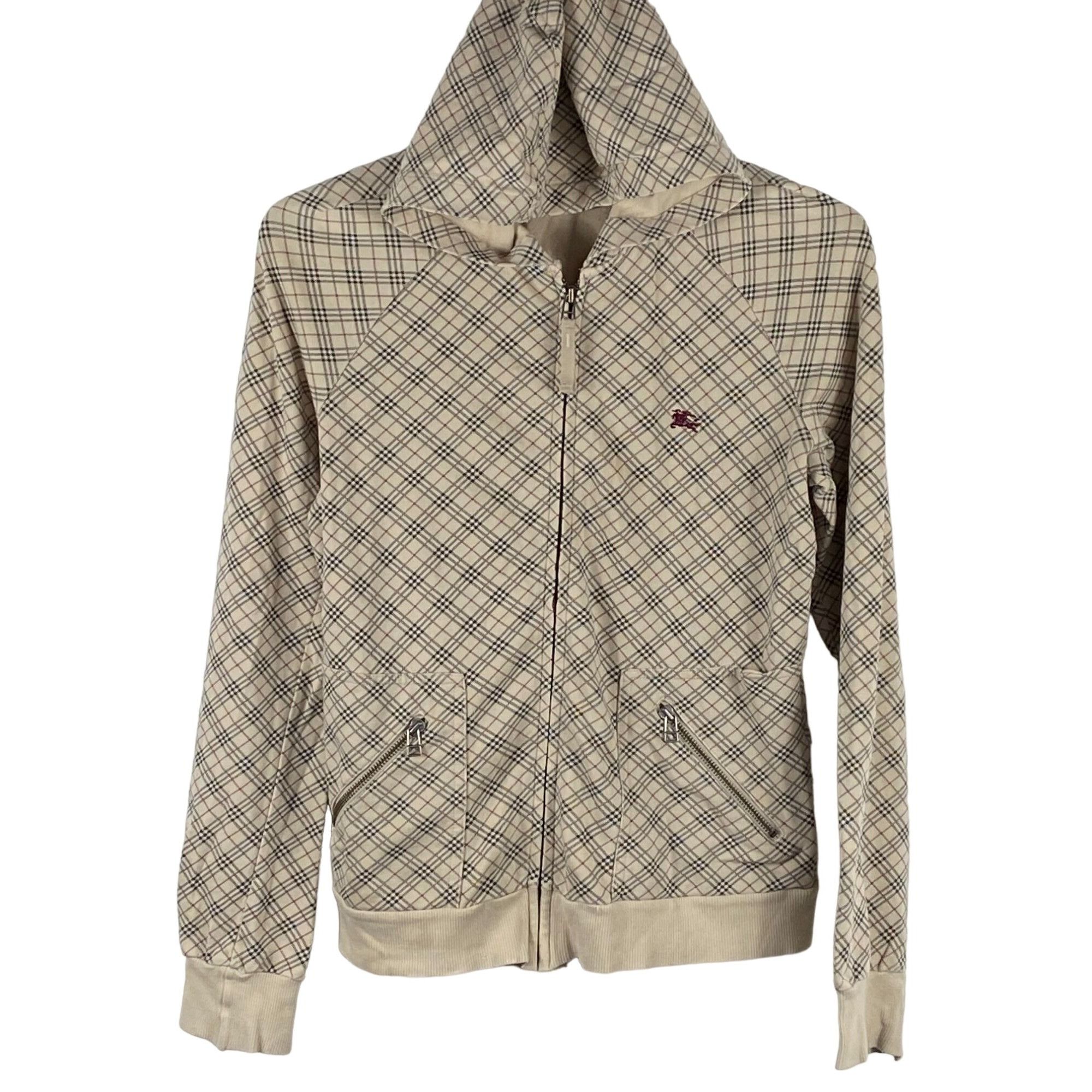 Burberry Burberry London Blue Label Nova Check Zip Up Hooded Jacket S ...