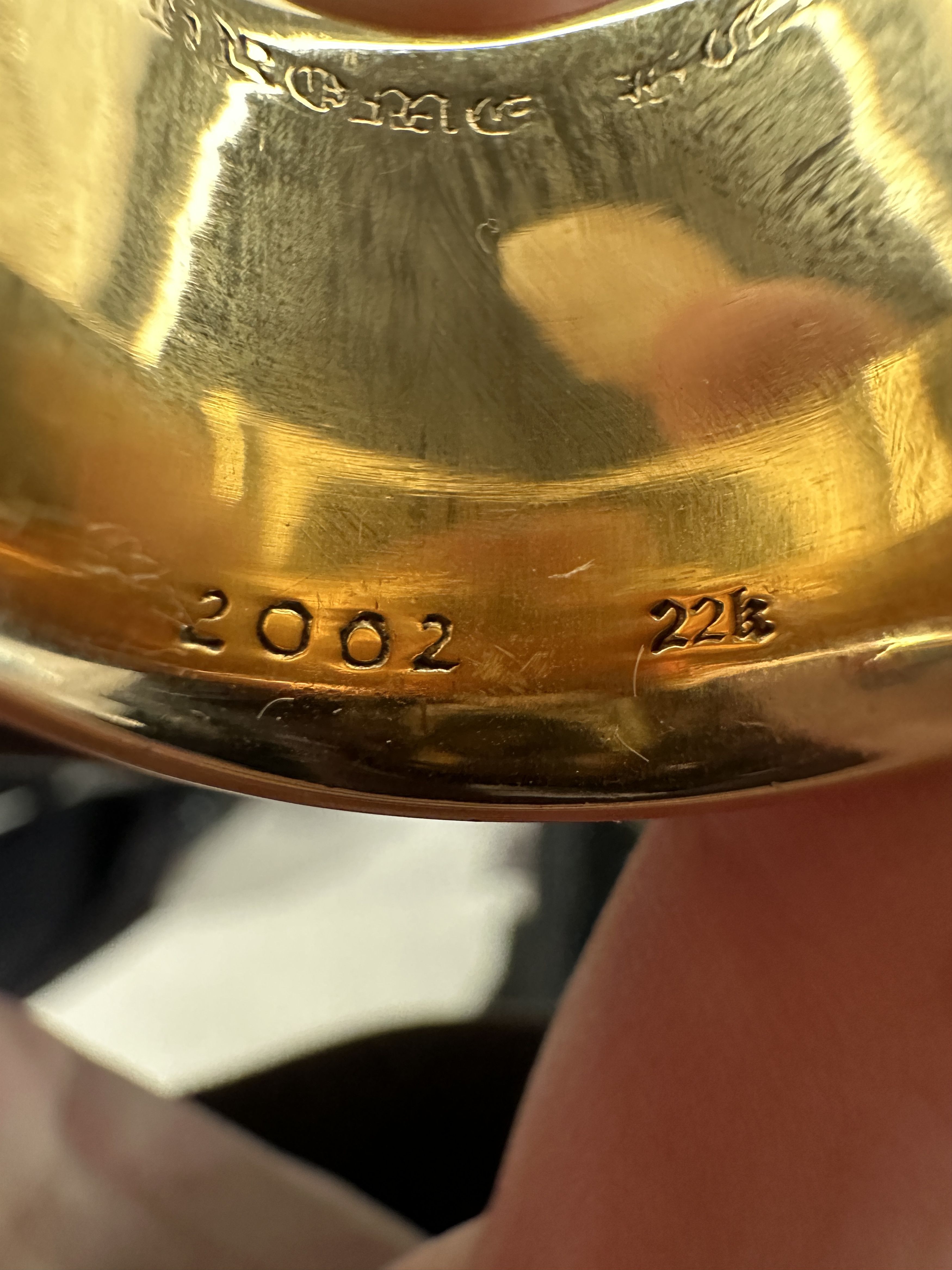 Chrome Hearts Chrome Hearts 22K Gold With Diamonds Oval Keeper Ring | Grailed