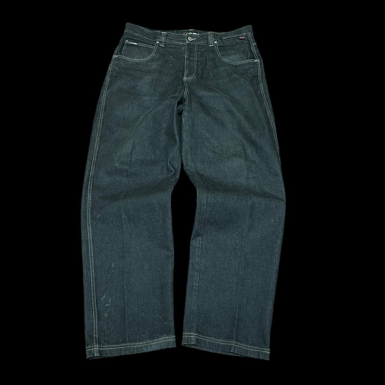 Fubu × Streetwear × Vintage Vintage Y2K FUBU Black Baggy Wide Leg Jeans ...
