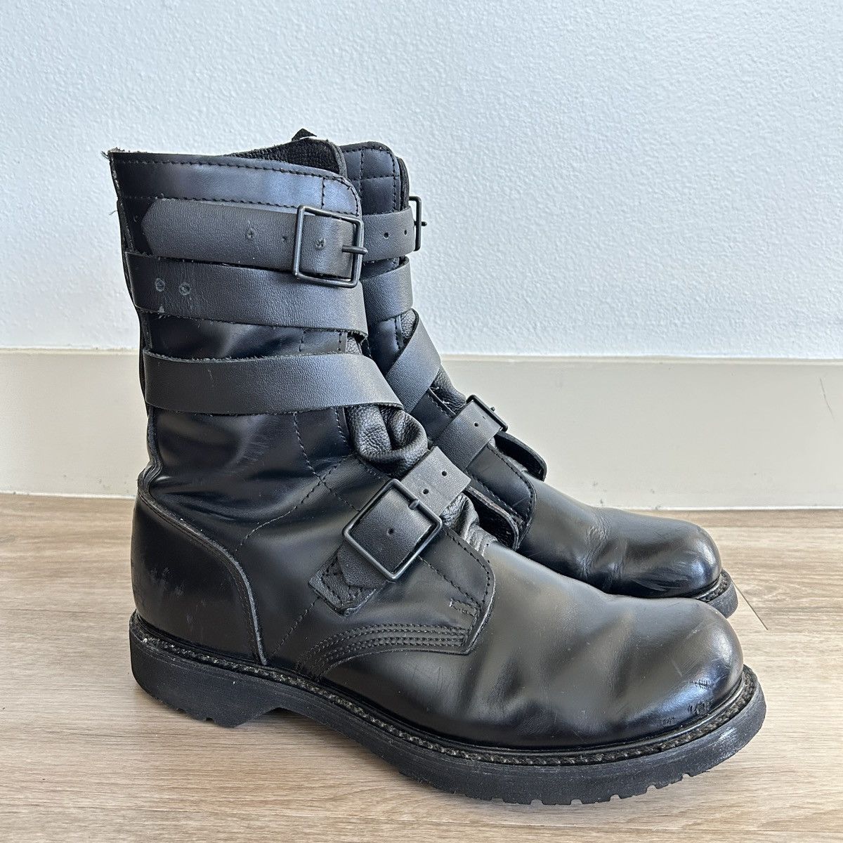 Vintage Corcoran Tanker Boots Black Mens 11.5 D Black Leather Boots ...