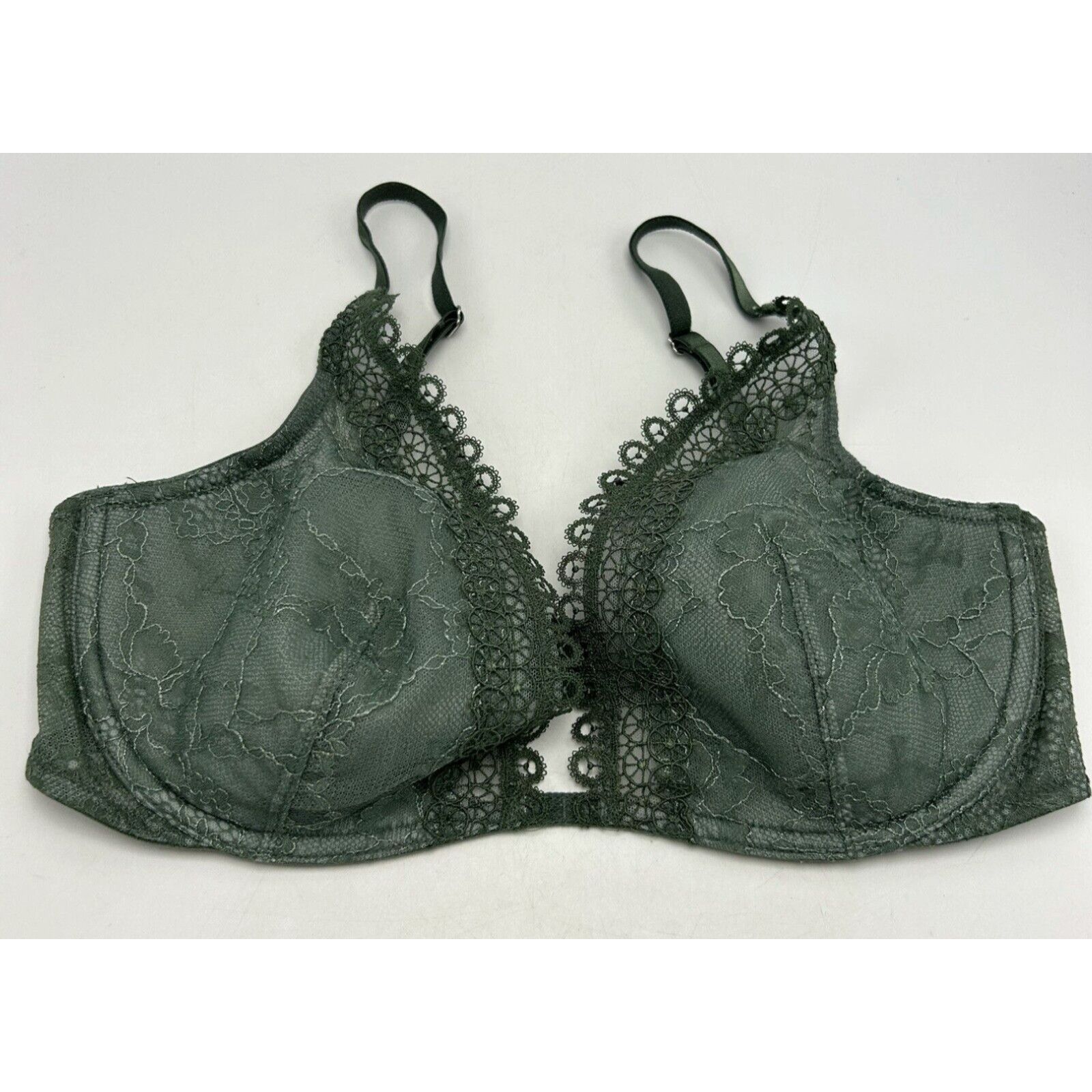 Victoria's Secret Victorias Secret Very Sexy 36D Green Lace Unlined ...