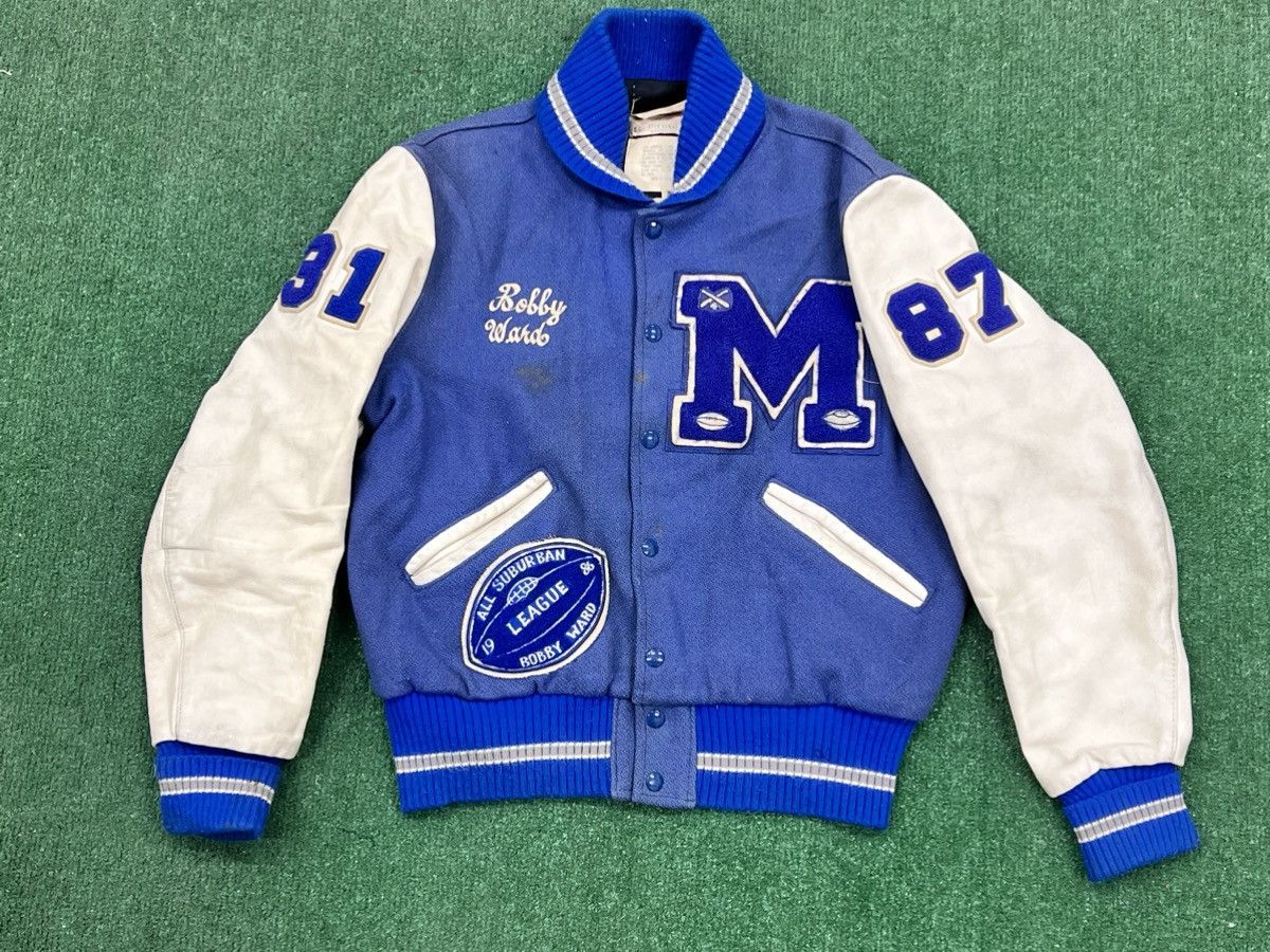 Delong × Made In Usa × Vintage 80s Varsity Football Letterman Jacket ...