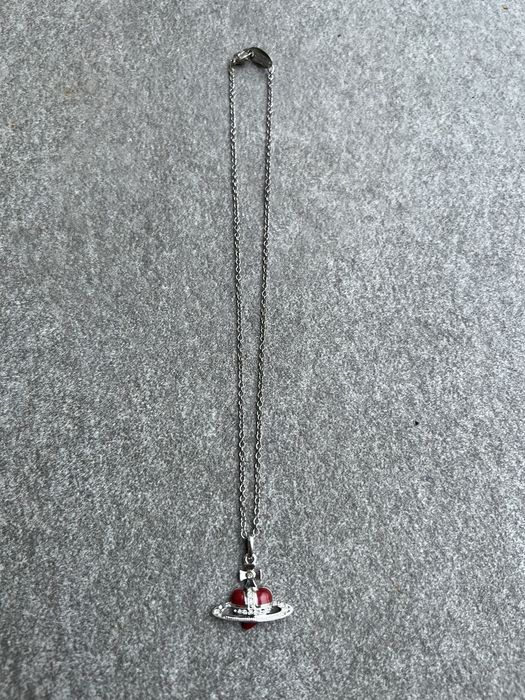 Vivienne Westwood Red Heart Saturn Orb Necklace | Grailed Vivienne Westwood Red Heart Saturn Orb Necklace | Grailed