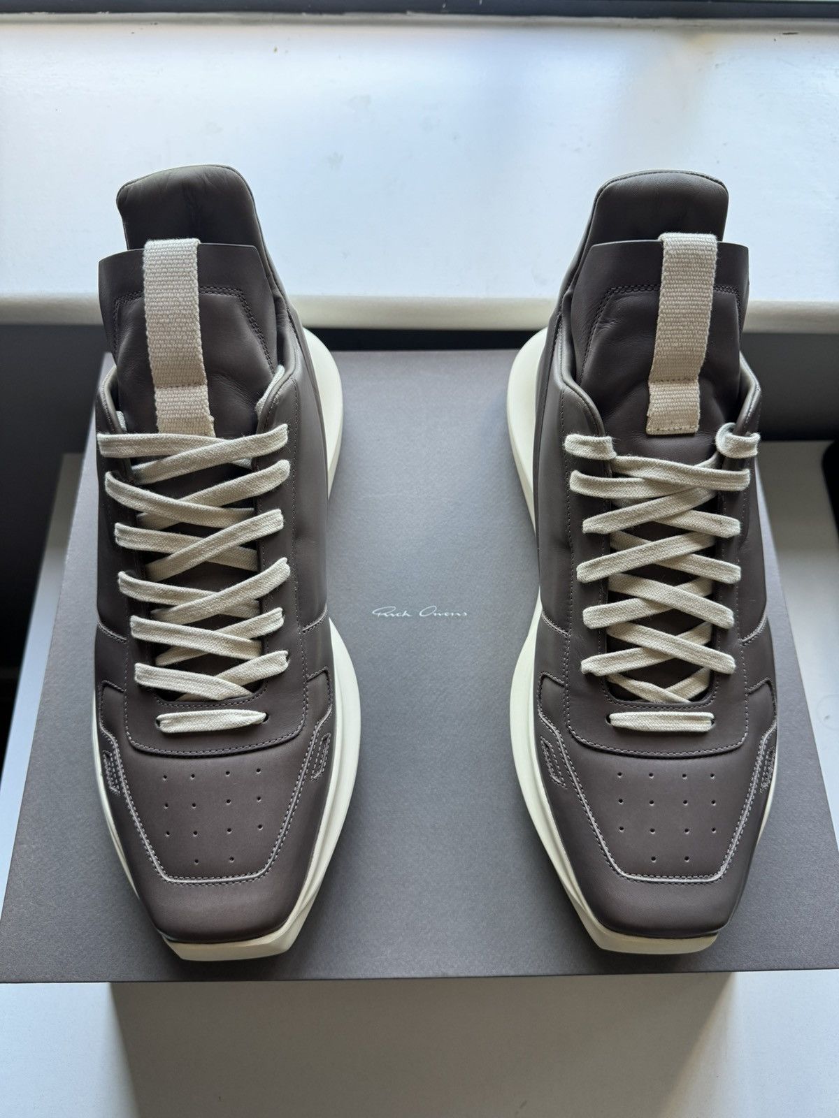 Rick Owens Rick Owens Geth Runner high-top Sneakers | Dust | White ...