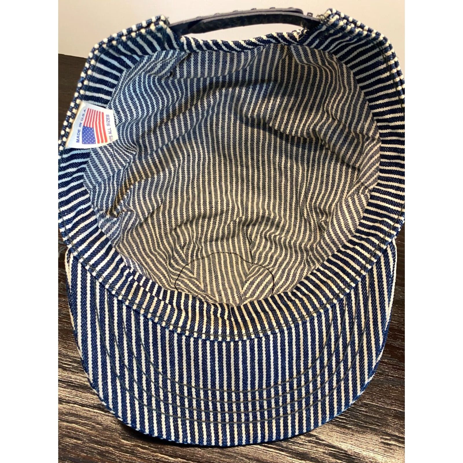 Rails VINTAGE Rail Service Adjustable Baseball Cap Blue White Striped ...