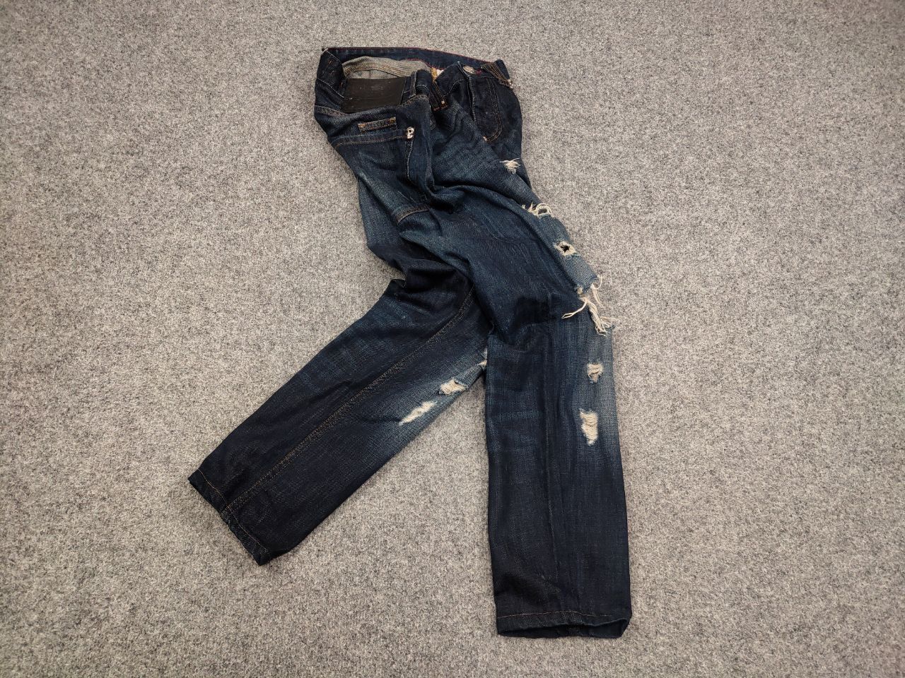 Philipp Plein Philipp Plein Design FW14 Distressed Denim Army Blue ...