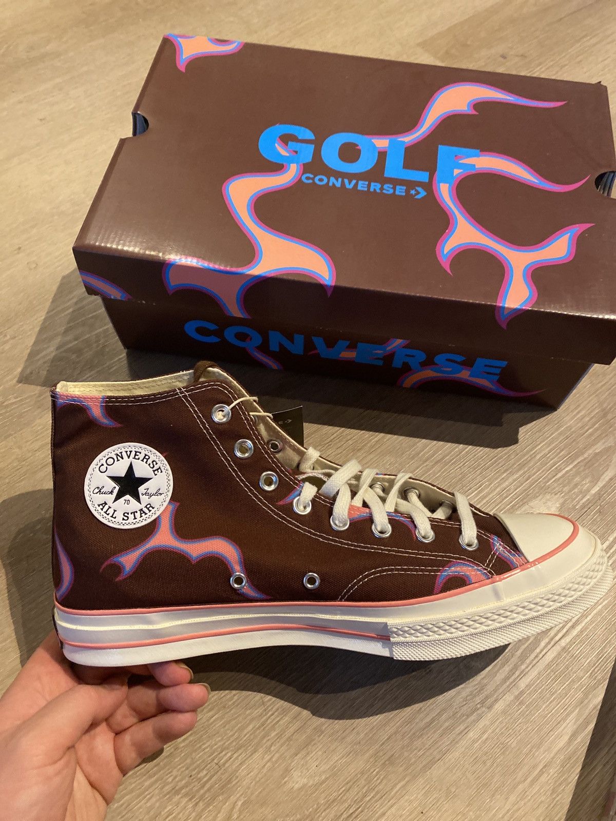 Converse × Golf Wang GOLF WANG FLAME CHUCK 70’S BROWN/EGRET | Grailed