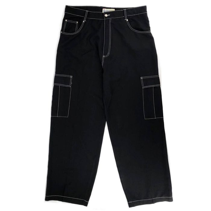Burnside Y2k black baggy nylon cargo pants | Grailed