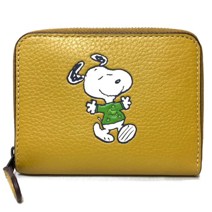 Coach Coach Snoopy COACH×PEANUTS Bifold Wallet Round Coin Purse Brown ...
