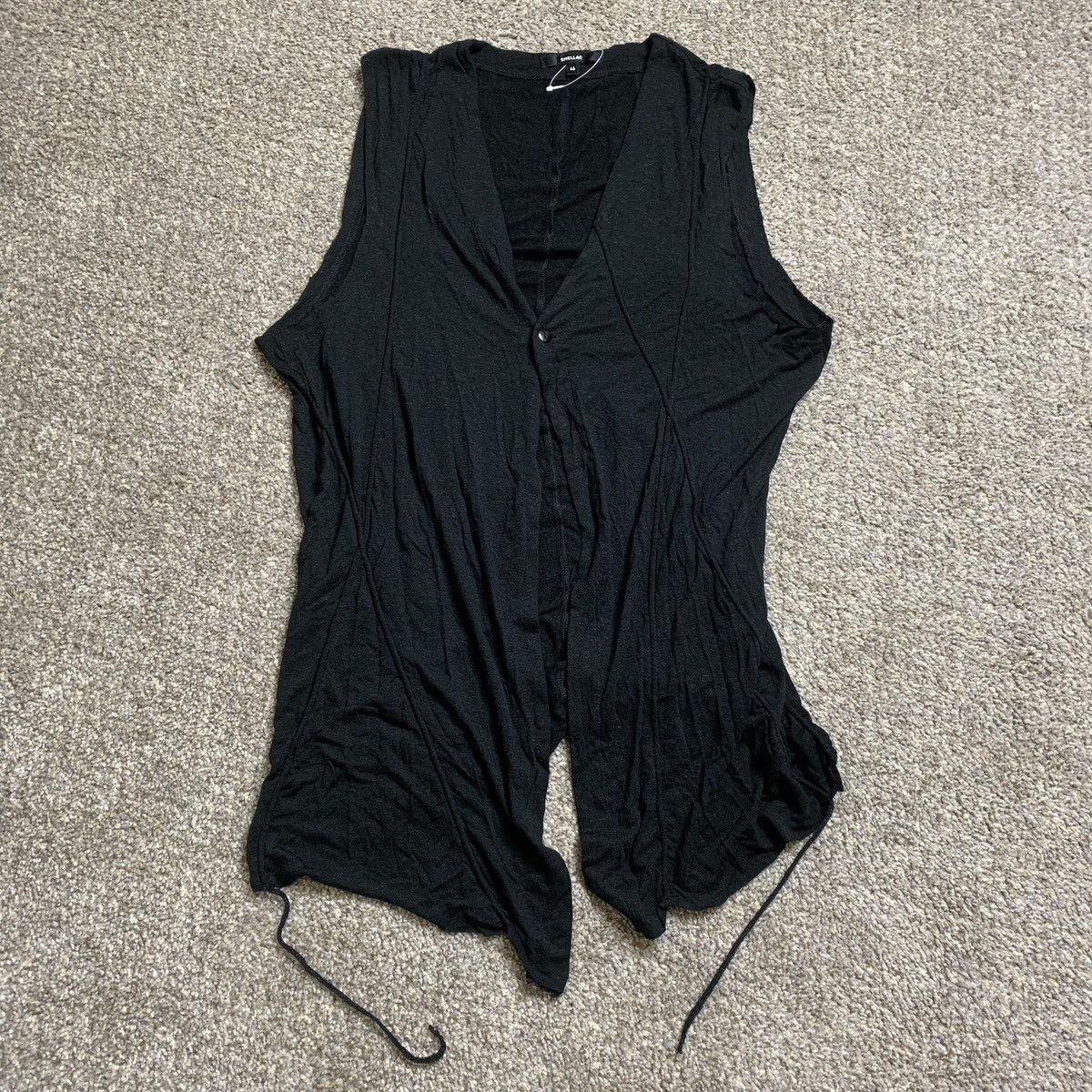 Shellac Shellac asymmetrical black shirt | Grailed