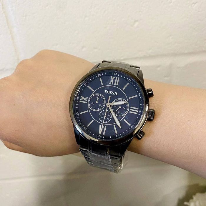 Fossil Fossil BQ1126IE Flynn Chronograph Smok Stainless Steel Watch ...