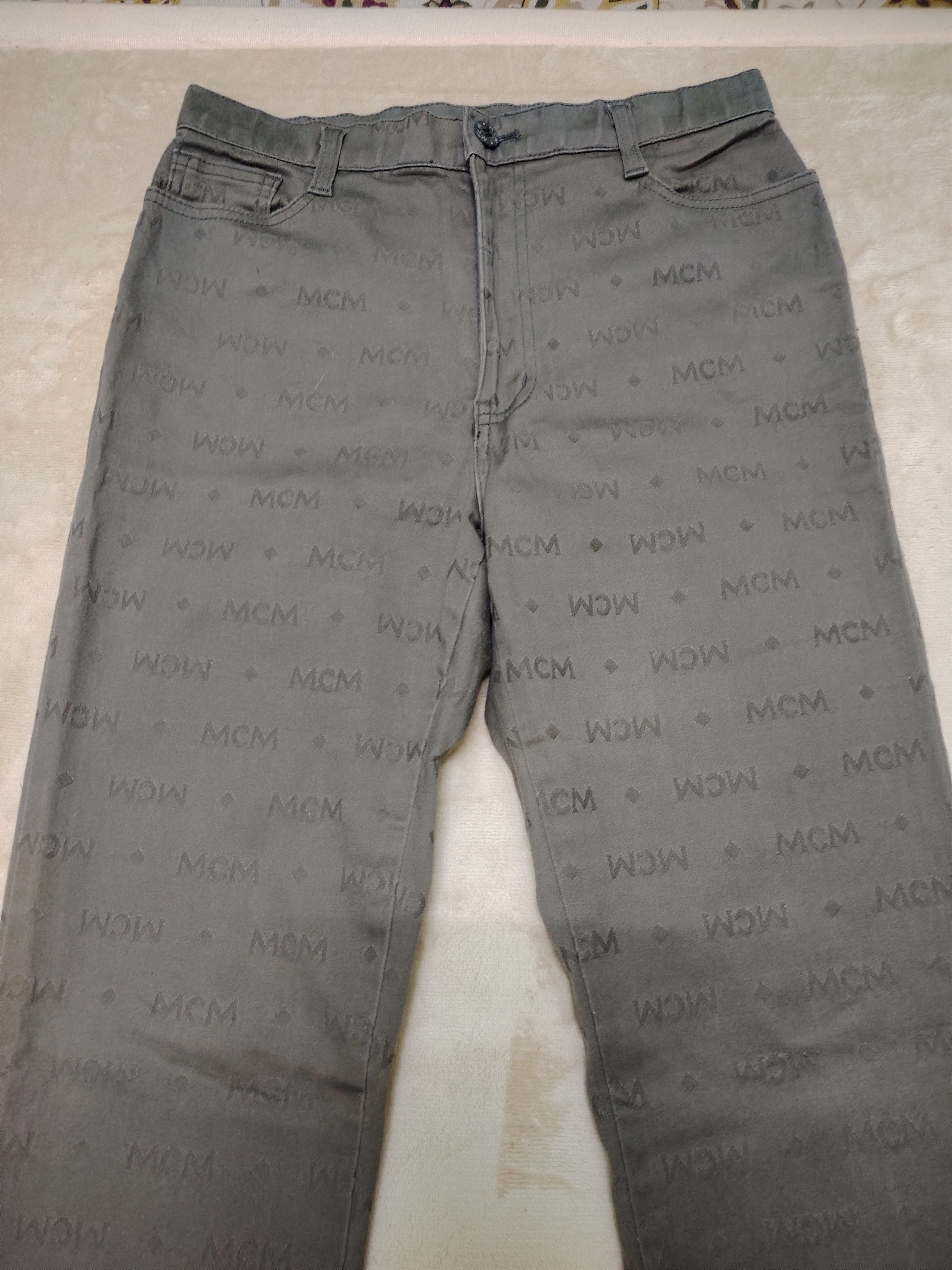 MCM VINTAGE MCM LEGERE MONOGRAM STRETCHABLE JEANS SUN FADED | Grailed