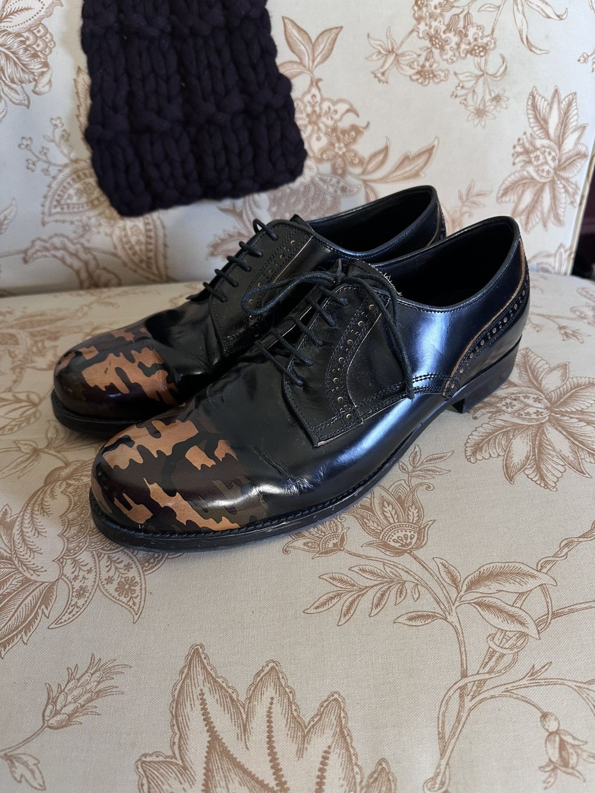 Maison MIHARA YASUHIRO MMY Digital Camo Black Leather Brogues Japan ...