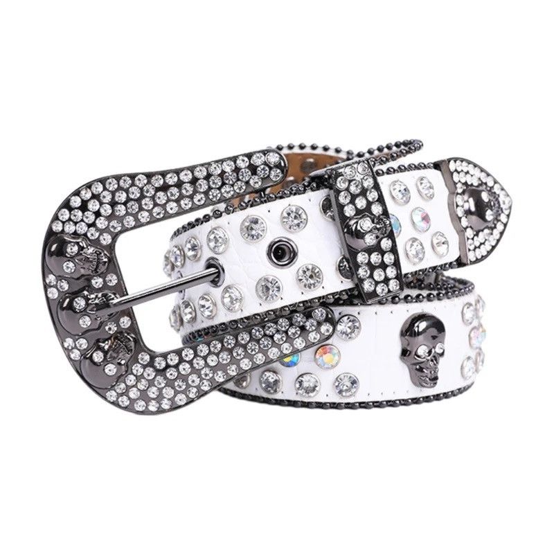 Skulls Pu Leather Skull Buckle Luxury Gothic Waist Belt | Grailed