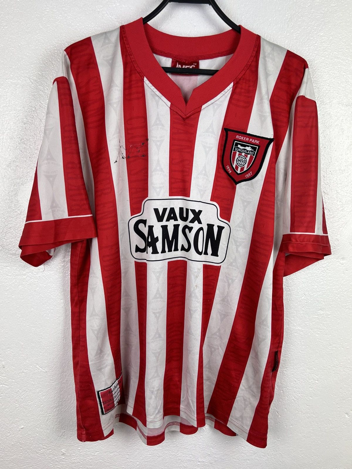 Soccer Jersey × Vintage 90s Vintage Avec Sunderland 1996/97 Home Kit ...