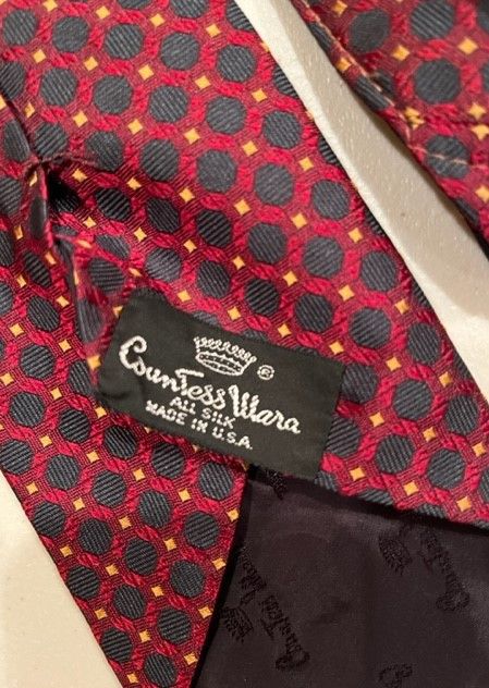 Countess Mara Countess Mara Silk Tie Red with Blue Circles | Grailed