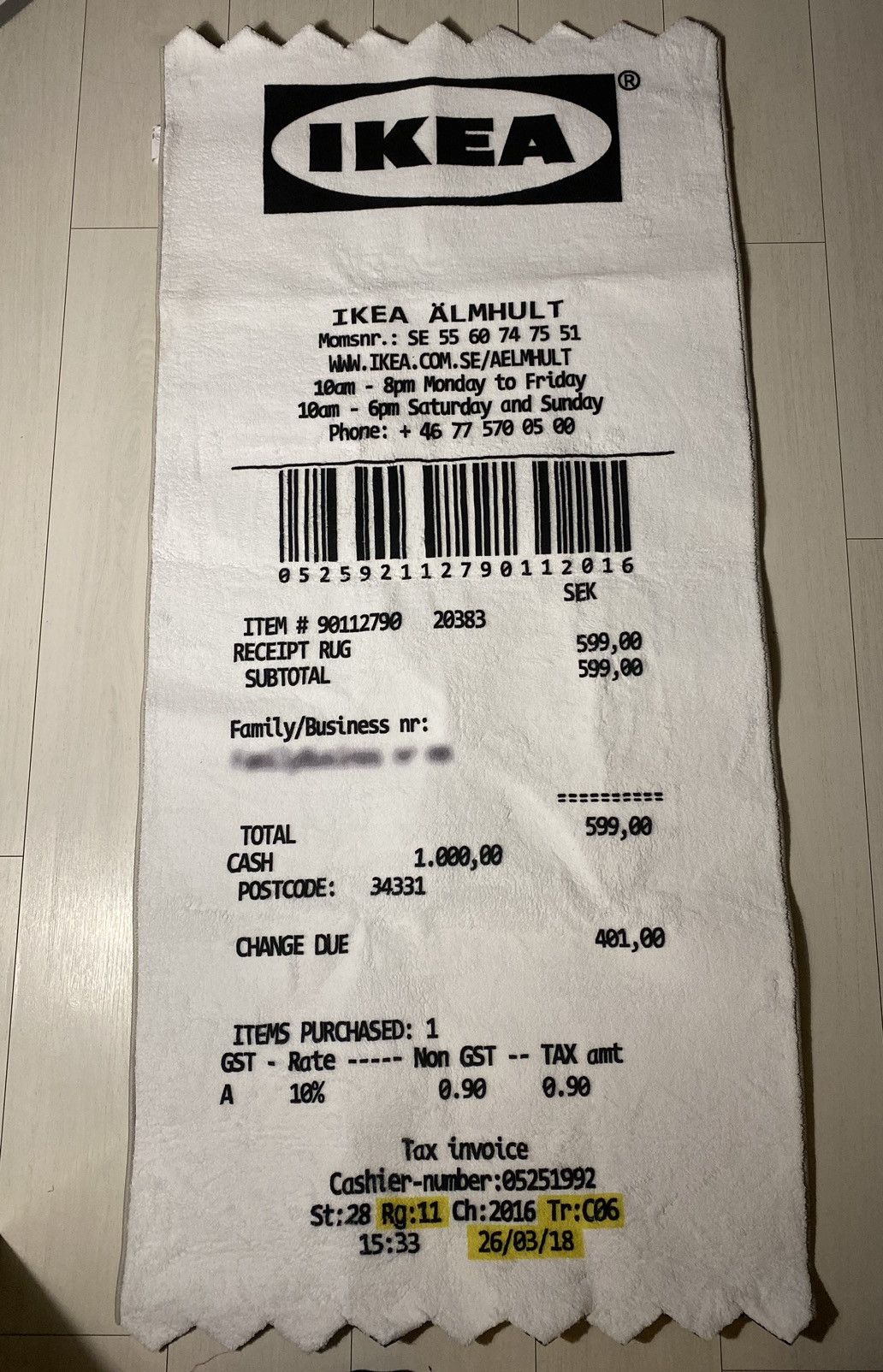 Ikea × Virgil Abloh Virgil Abloh x Ikea Receipt Rug | Grailed