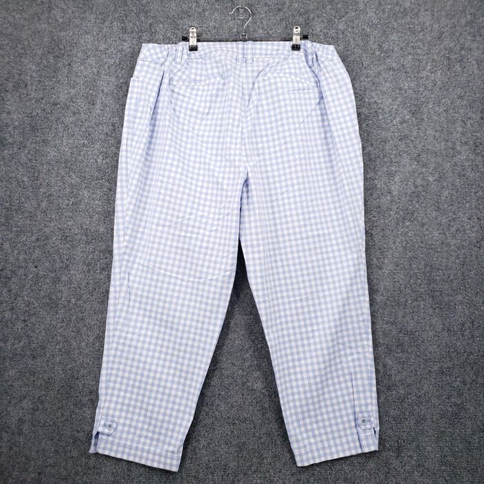 Talbots Talbots Pants Womens 18W Woman Check Blue White Perfect Crop ...