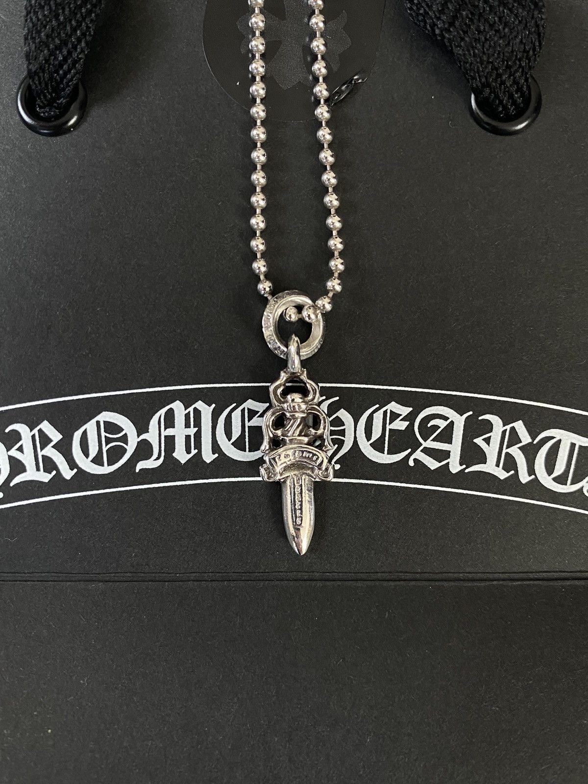 Chrome Hearts Chrome hearts dagger pendant and ball chain | Grailed