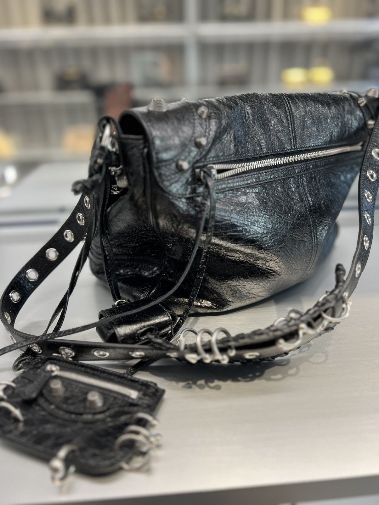 Balenciaga Balenciaga flap Cagole leather piercing bag | Grailed