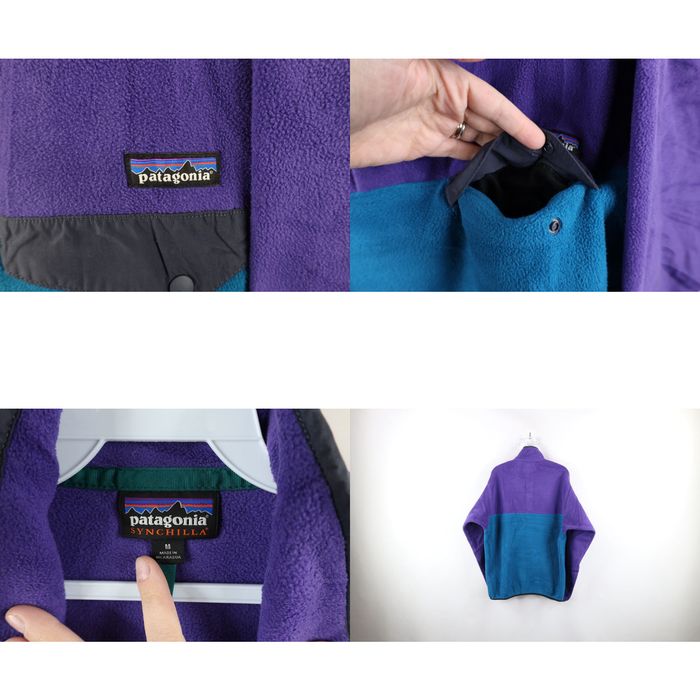Patagonia Vtg Patagonia Synchilla Mens Medium Spell Out Color Block T ...