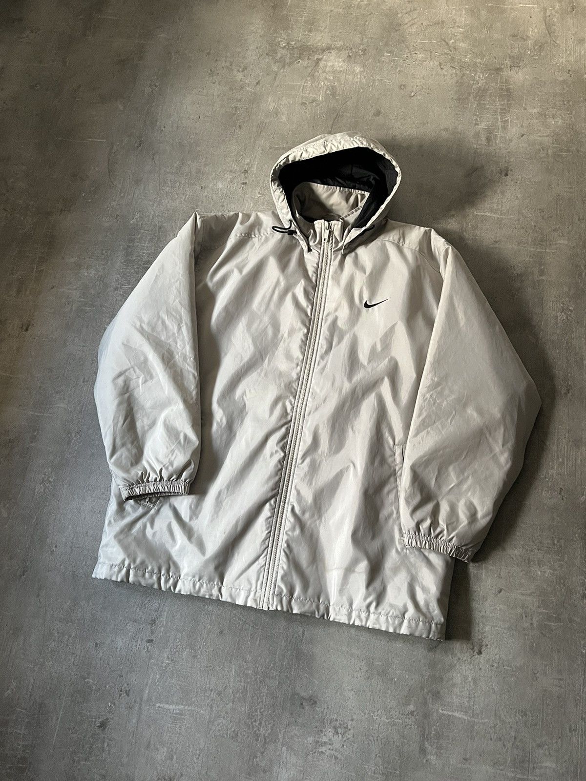 Nike × Streetwear × Vintage Vintage Nike light jacket cream swoosh 90s ...