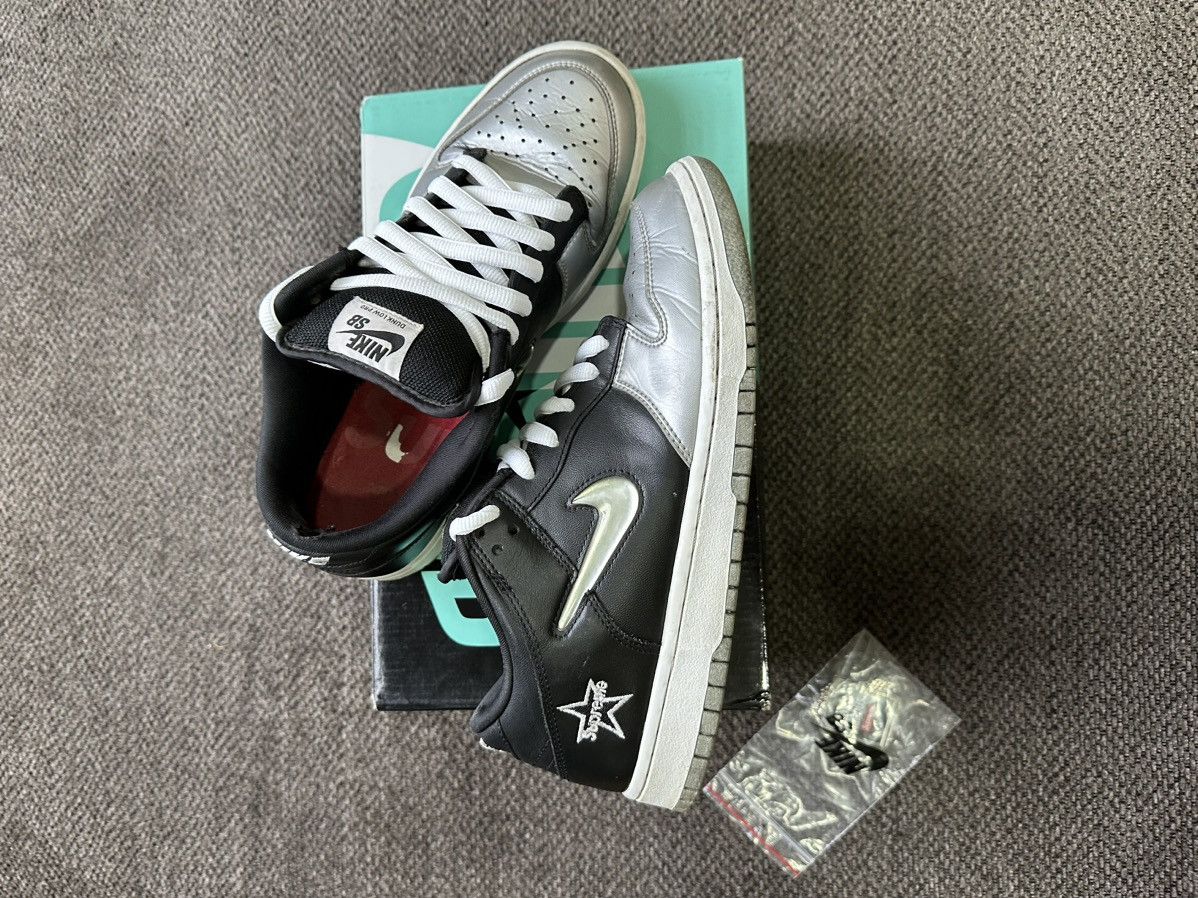 Nike × Supreme Supreme Nike SB Dunk Low Metallic Silver | Grailed