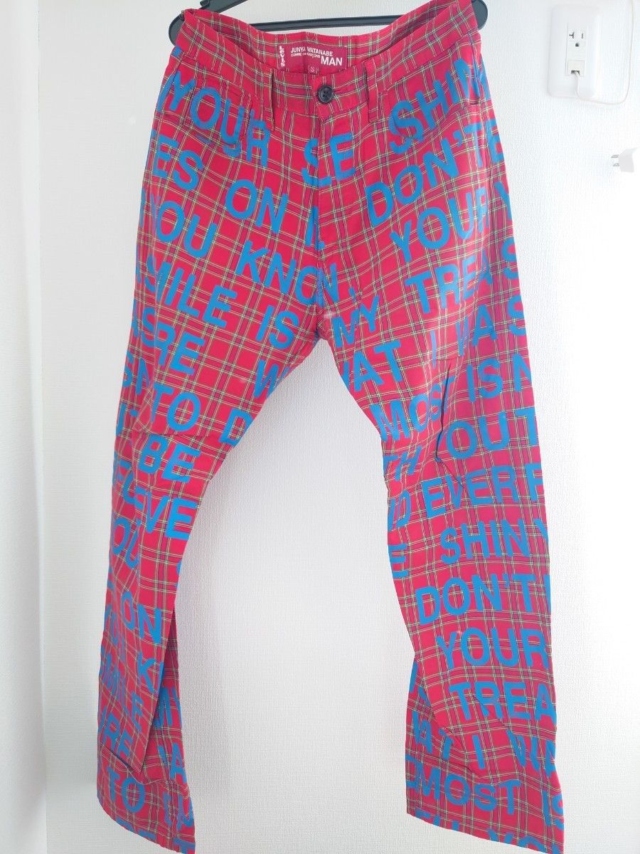 Junya Watanabe SS02 Poem Full Print Plaid Pants | Grailed