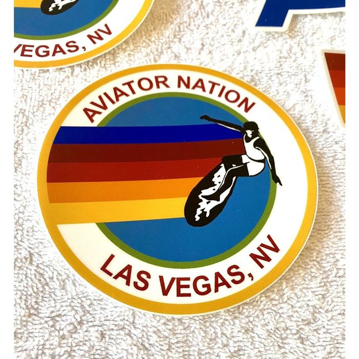 Aviator Nation Aviator Nation Las Vegas Surf Stripe 70s Logo Sticker ...