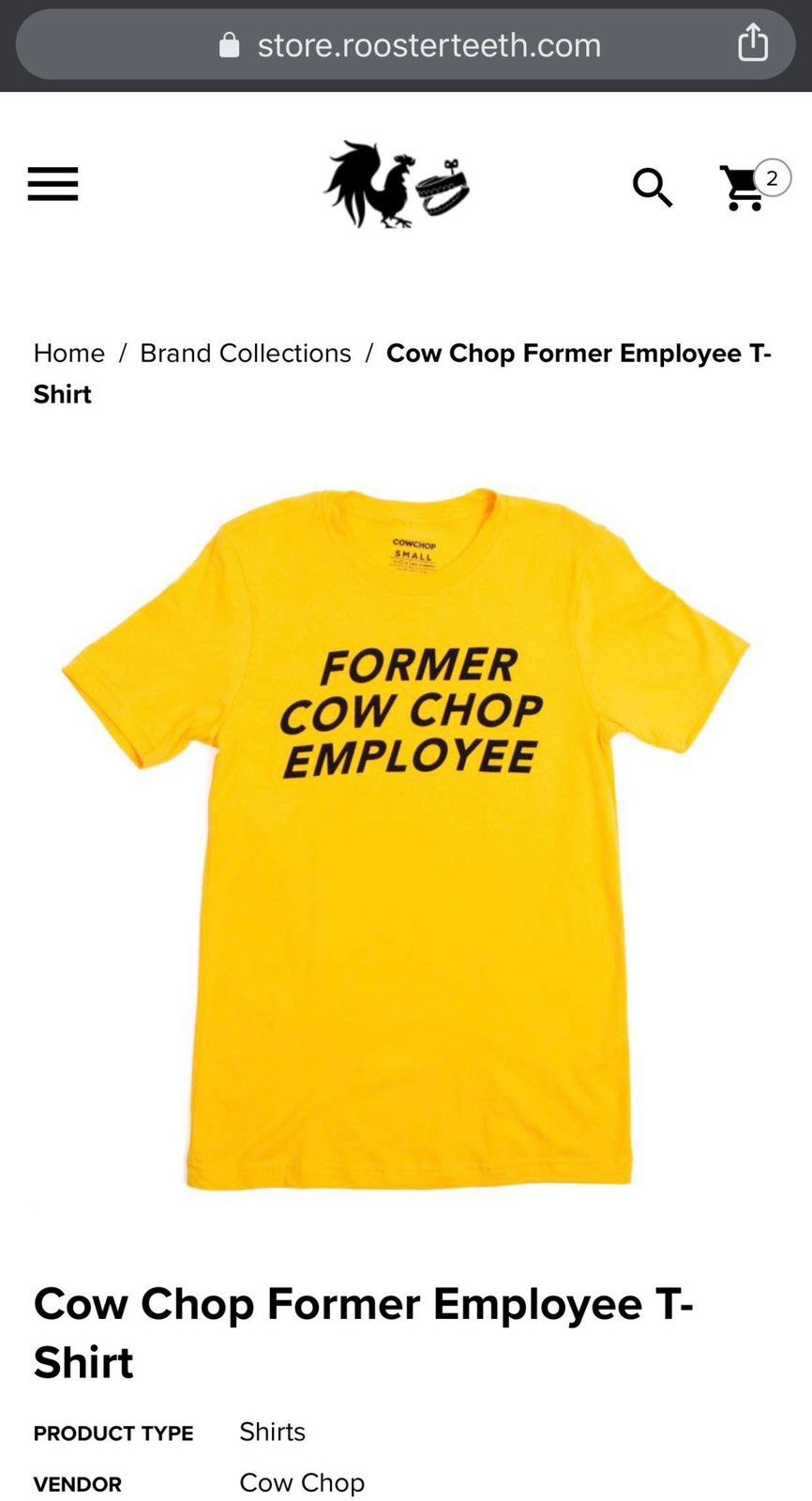 Vintage Former Cow Chop Employee Tshirt | Grailed