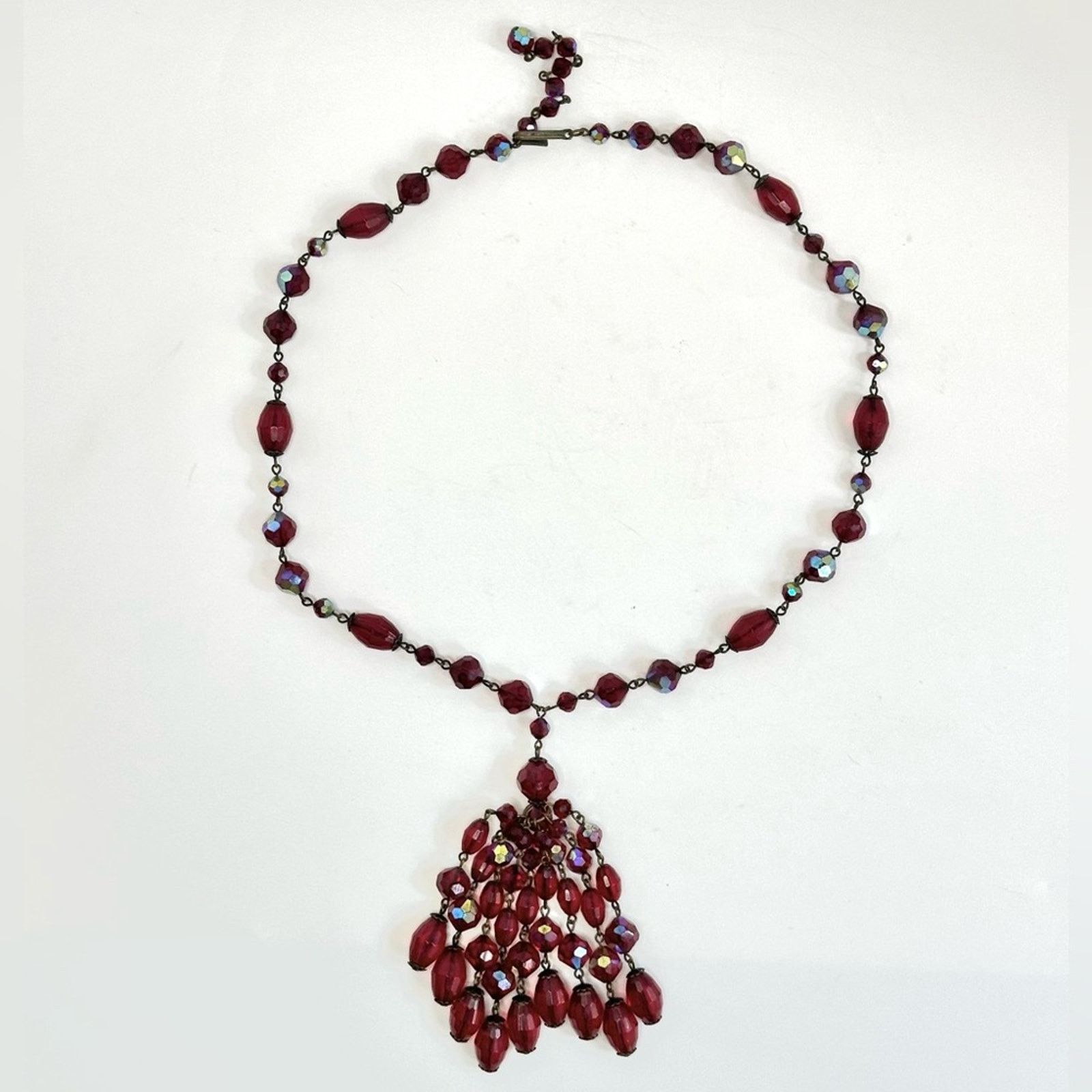 Brand Vintage 80’s Goth Ruby Cluster Necklace | Grailed