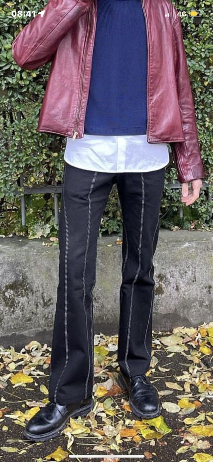 Professor.E Professor.E black overlock flare denim | Grailed