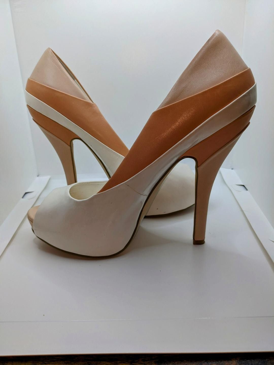 Brand Cream, Beige Open Toe Pumps | Grailed