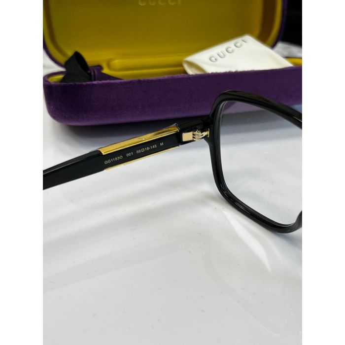 Gucci NEW Gucci GG1193O Black Square Logo Eyeglasses Frames | Grailed