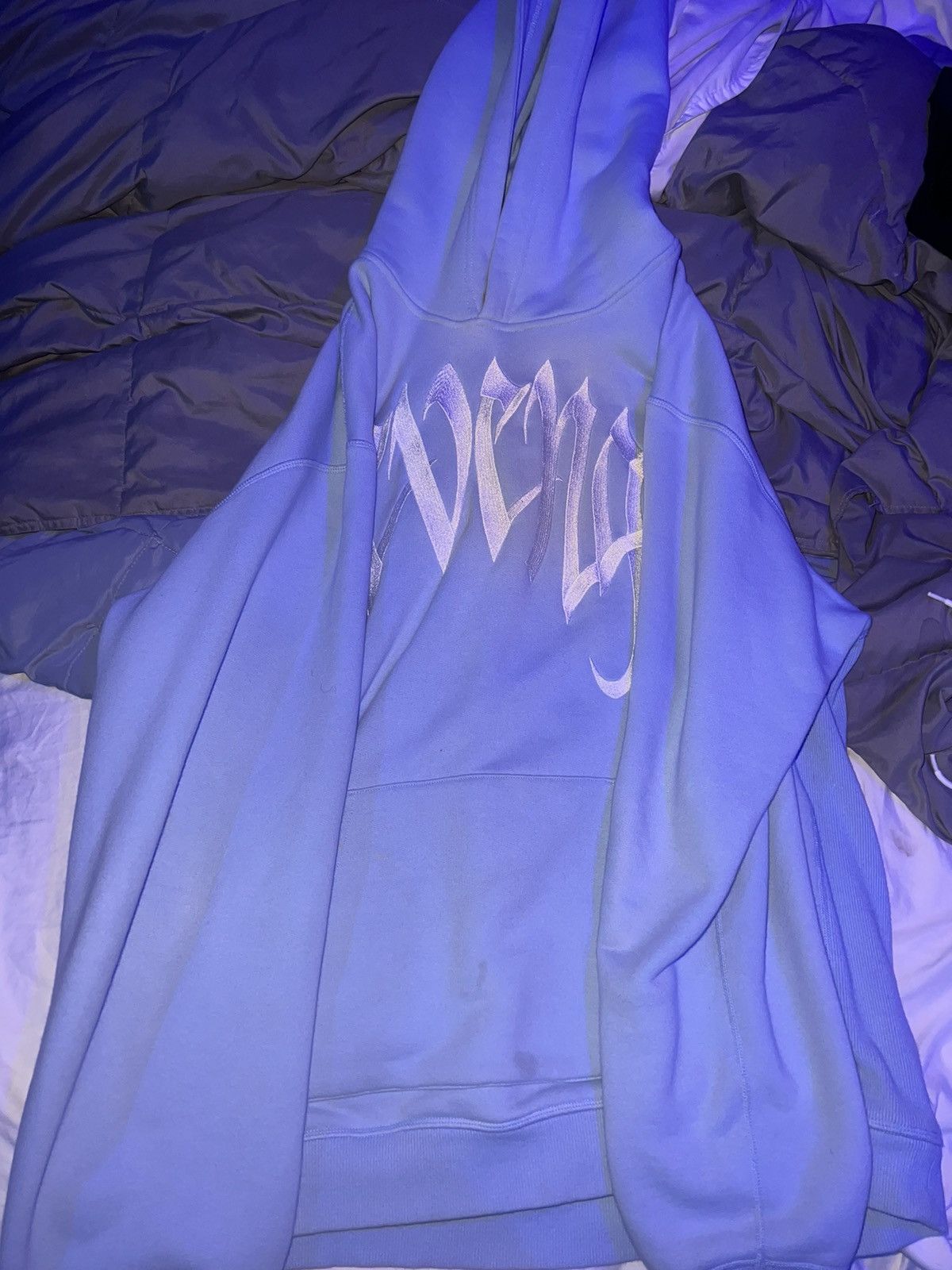 Revenge Revenge Baby Blue Embroidered Hoodie | Grailed