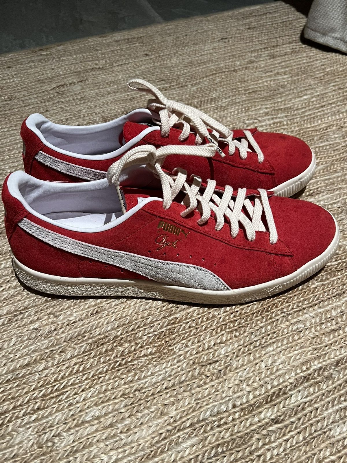 Puma Red suede Clyde Og classic sneaker | Grailed
