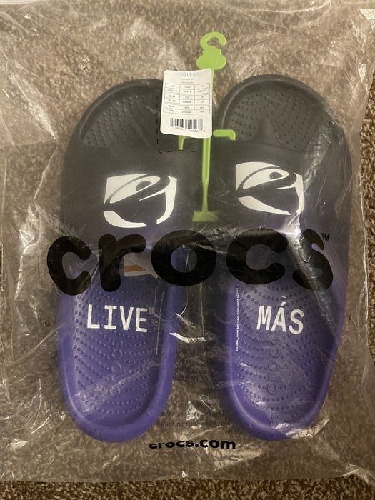 Crocs *New* Taco Bell x Crocs Mellow Slide Ultraviolet | Grailed