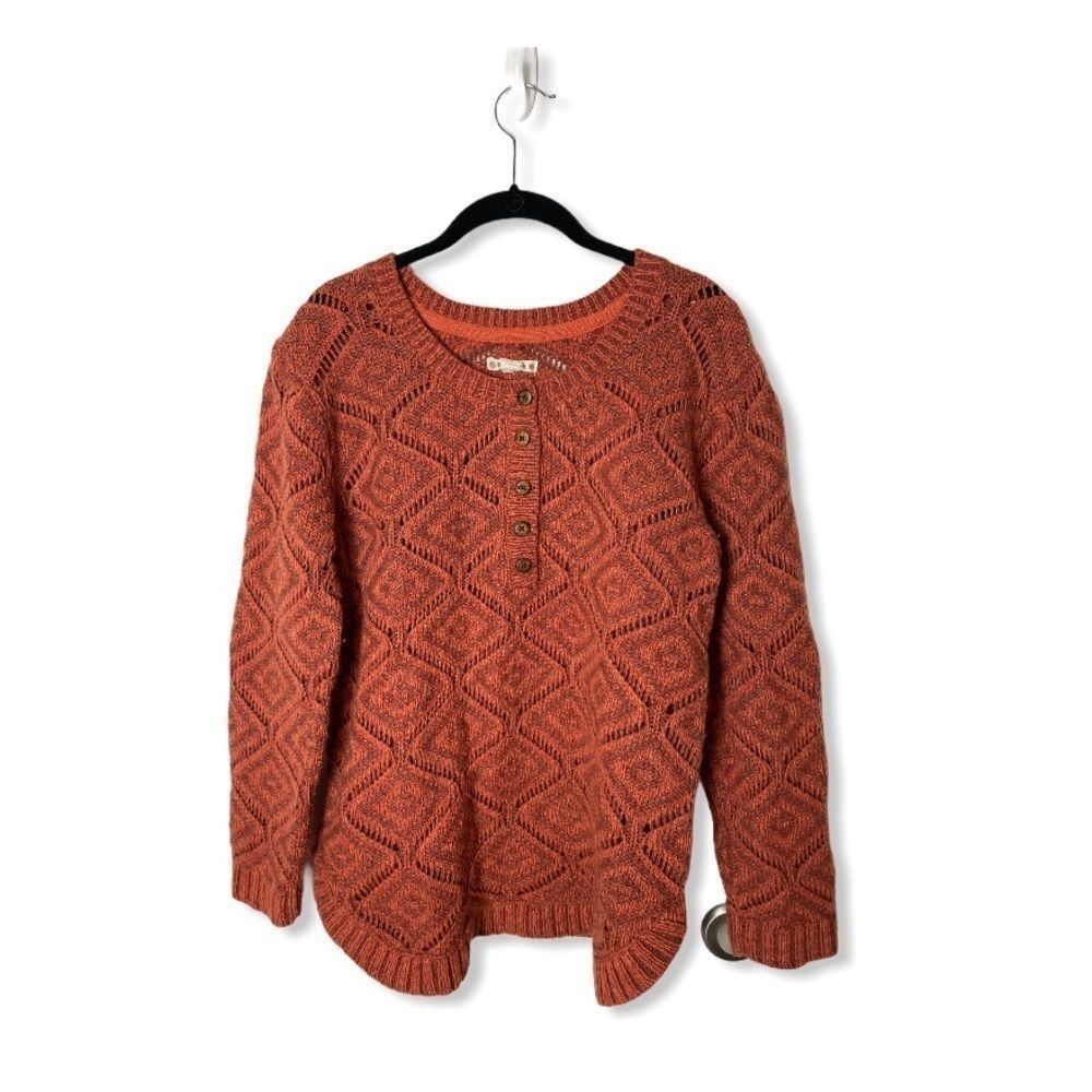 Other Ruff Hewn chunky burnt orange button sweater | Grailed