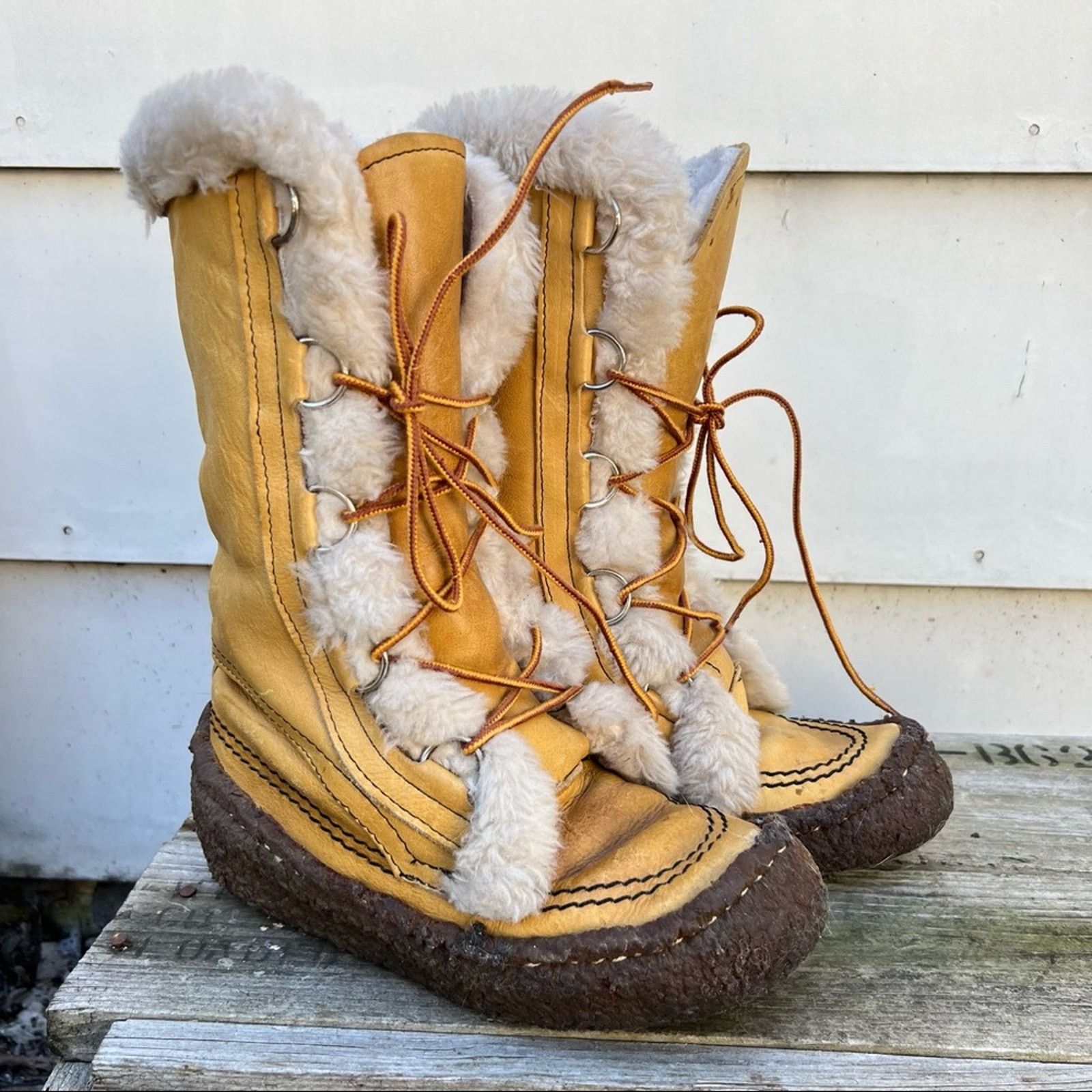 Sorel Vintage Sorel Kaufman Maple Leaf MukLuk Moccasin Sherpa Boot ...