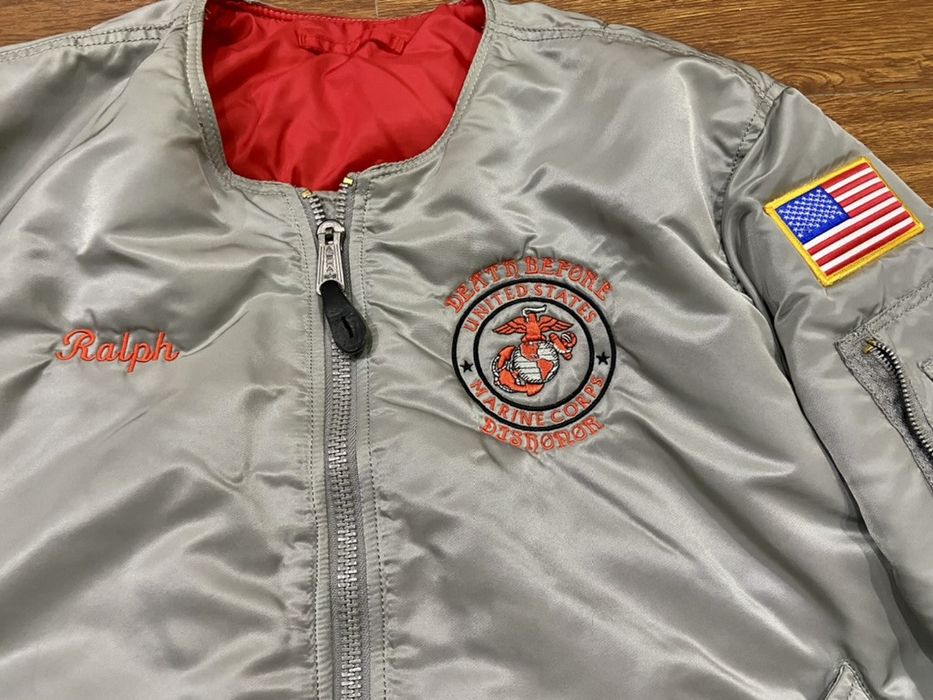 Vintage Marine Corps bomber jacket Death Before Dishonor | Grailed