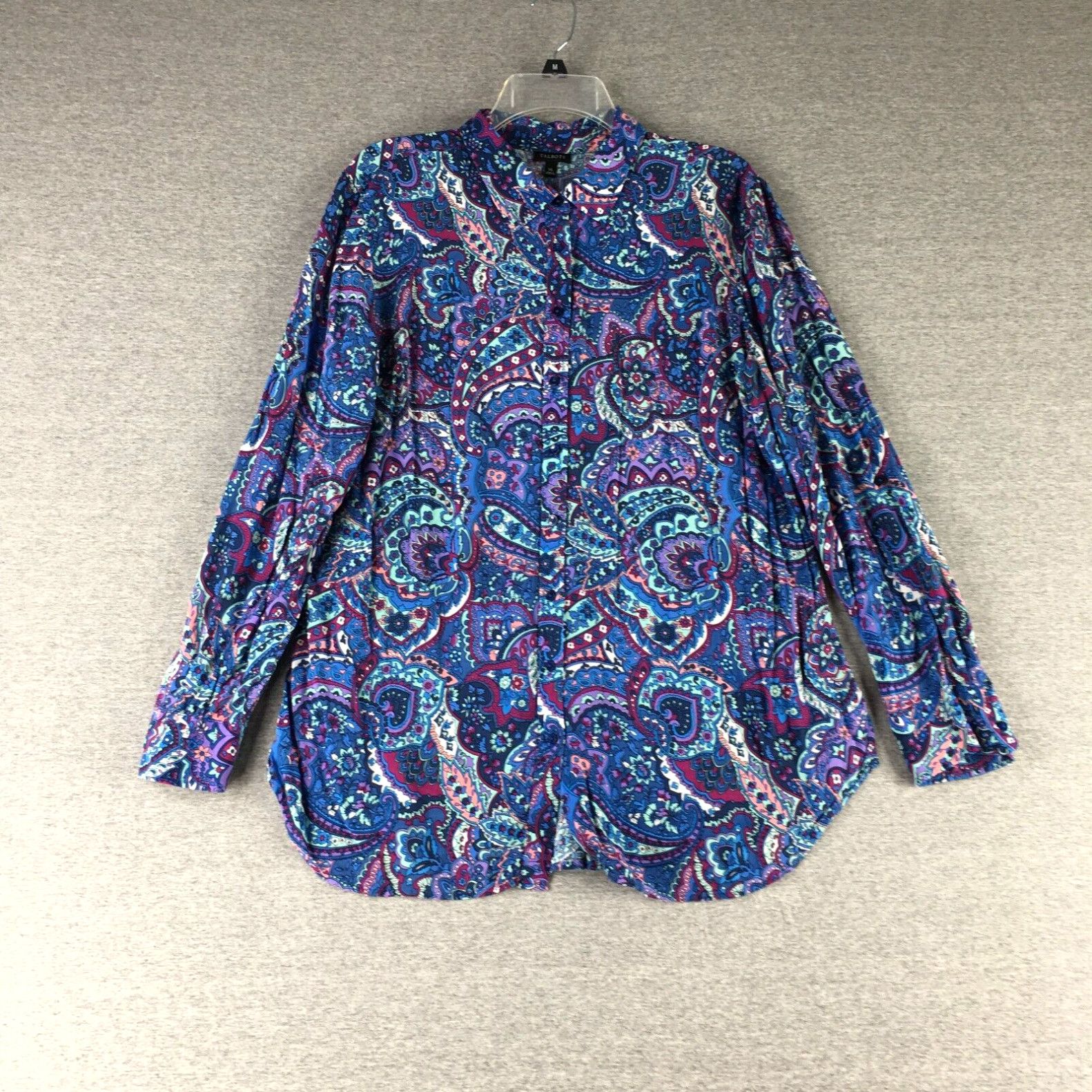 Talbots Talbots Top Womens Extra Large Paisley Button Front Mature Art ...