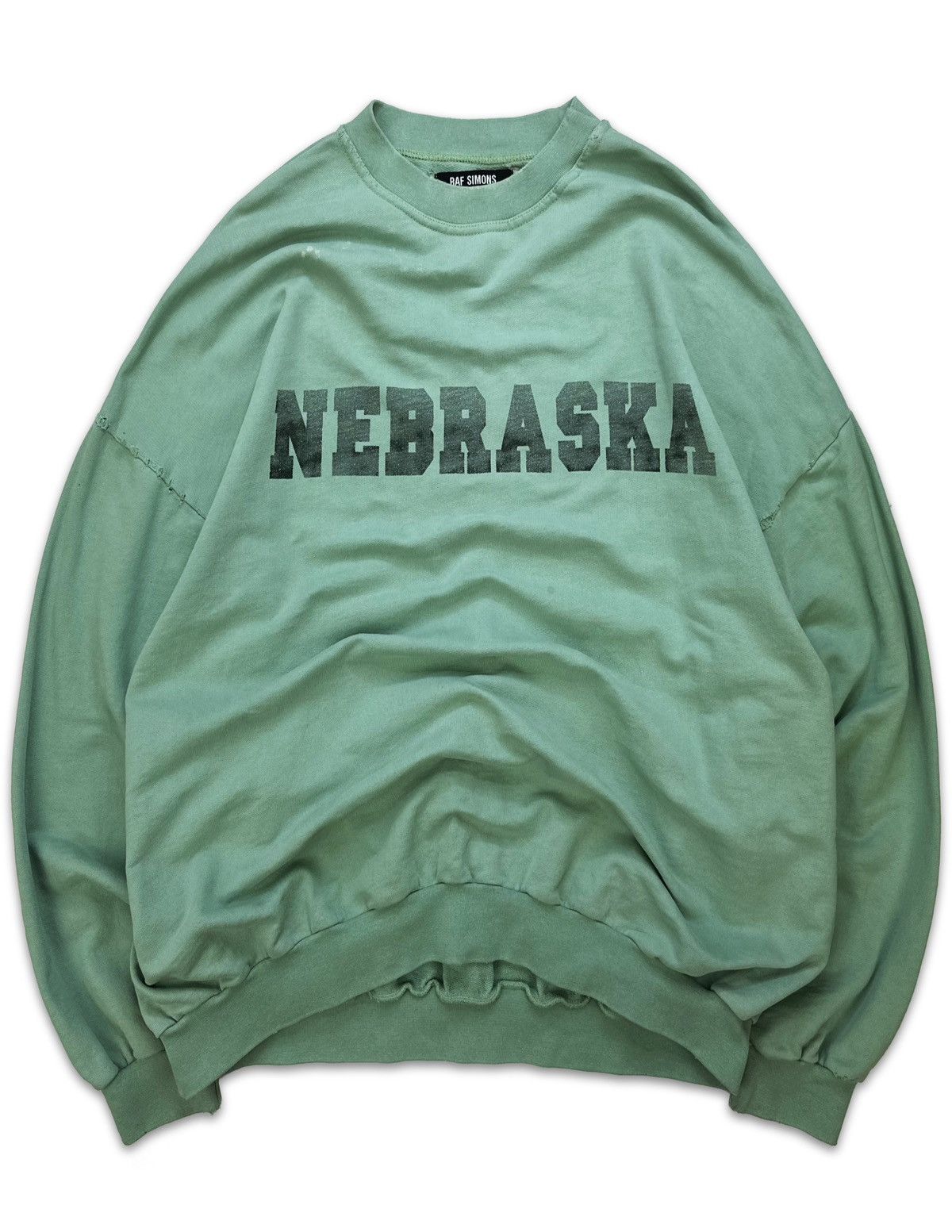 Raf Simons AW02 Raf Simons ‘Nebraska’ Mint Collegiate Logo Crewneck ...