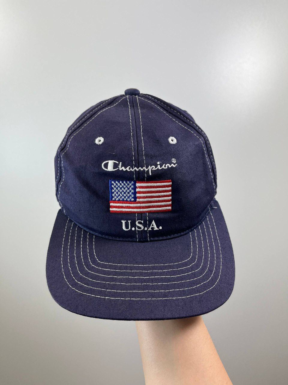 Champion Champion USA Flag Logo Cap Vintage Made Dominican ONE SIZE ...