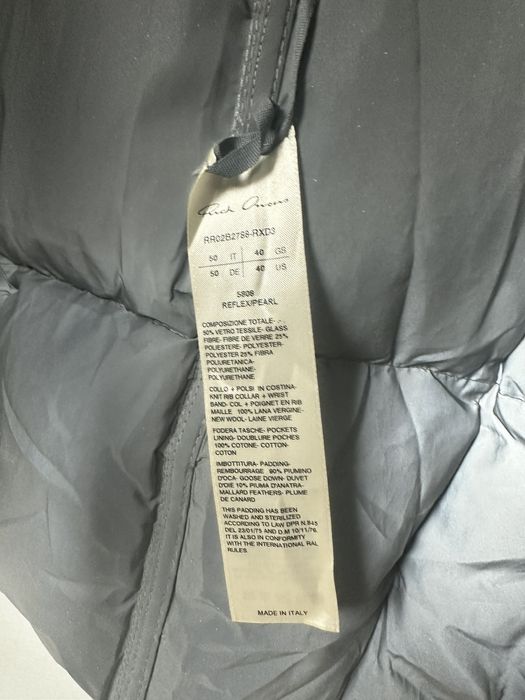 Rick Owens FW22 ‘STROBE’ Reflex Puffer Jacket | Grailed