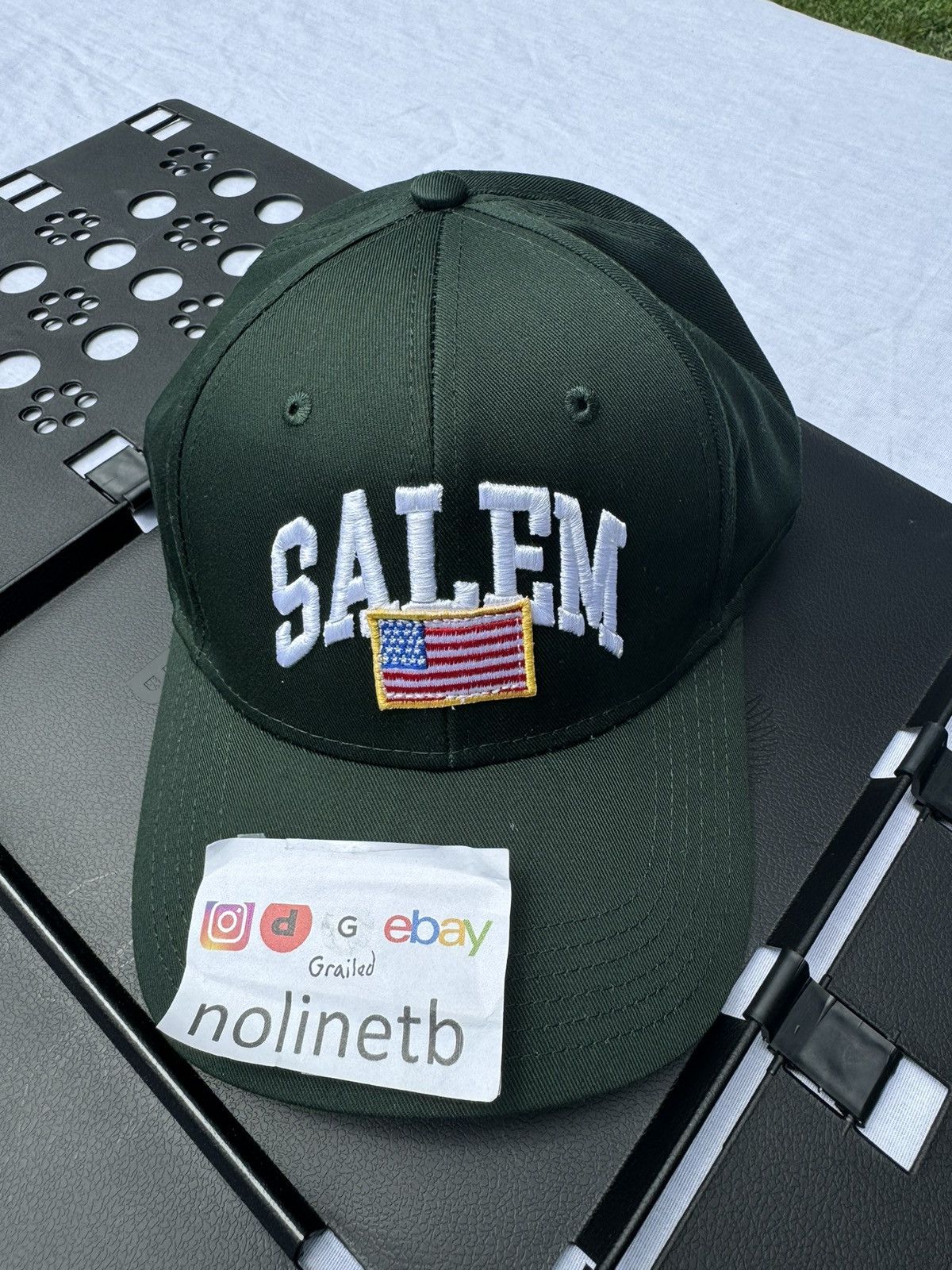 Drain Gang × S4LEM S4LEM Salem USA Flag Hat Green | Grailed