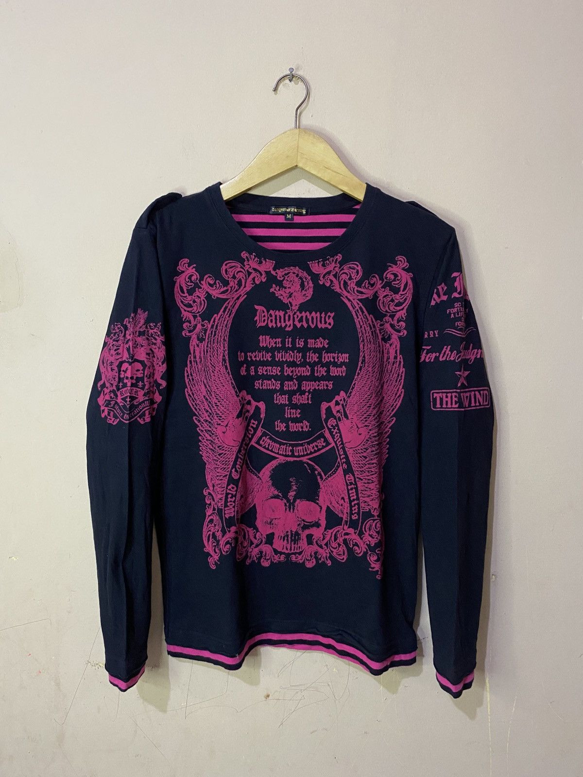 Beauty Beast Y2k Dangerous Warning Poem Skulls Long Sleeve | Grailed