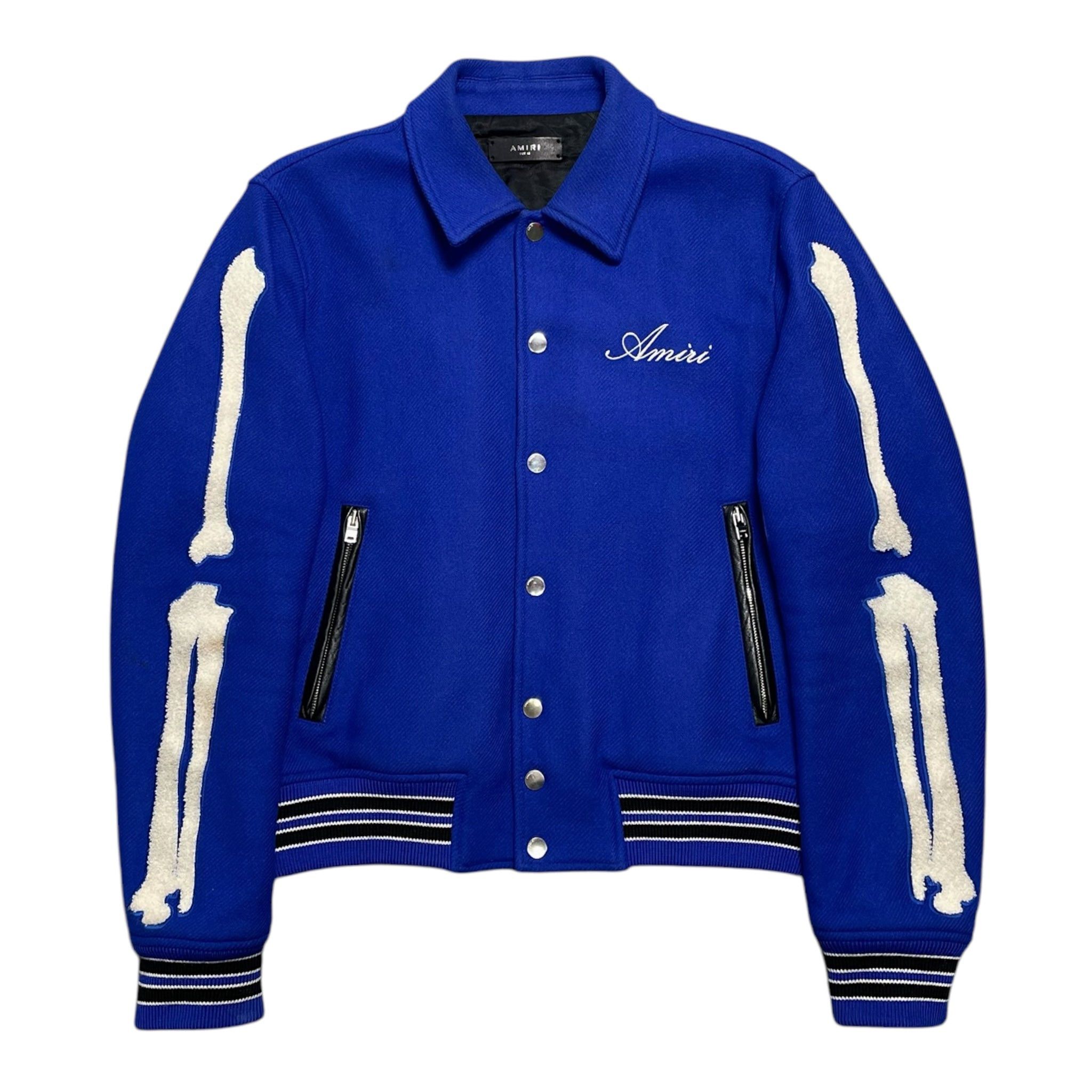 Amiri Amiri Bones Varsity Jacket Varsity Royal Blue White | Grailed